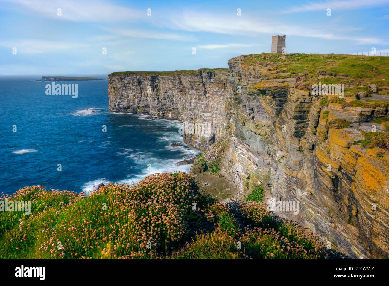 Marwick Head and the Kitchener Memorial in Orkney, Scotland Stock Photo ...