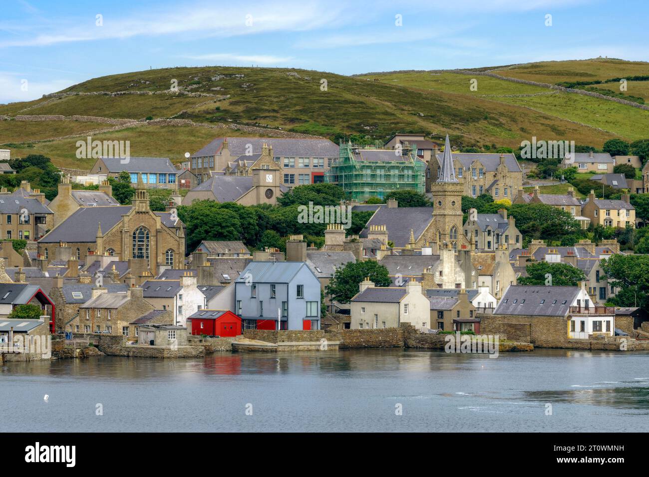 The old town of Stromness with its ferry terminal in Orkney, Scotland ...