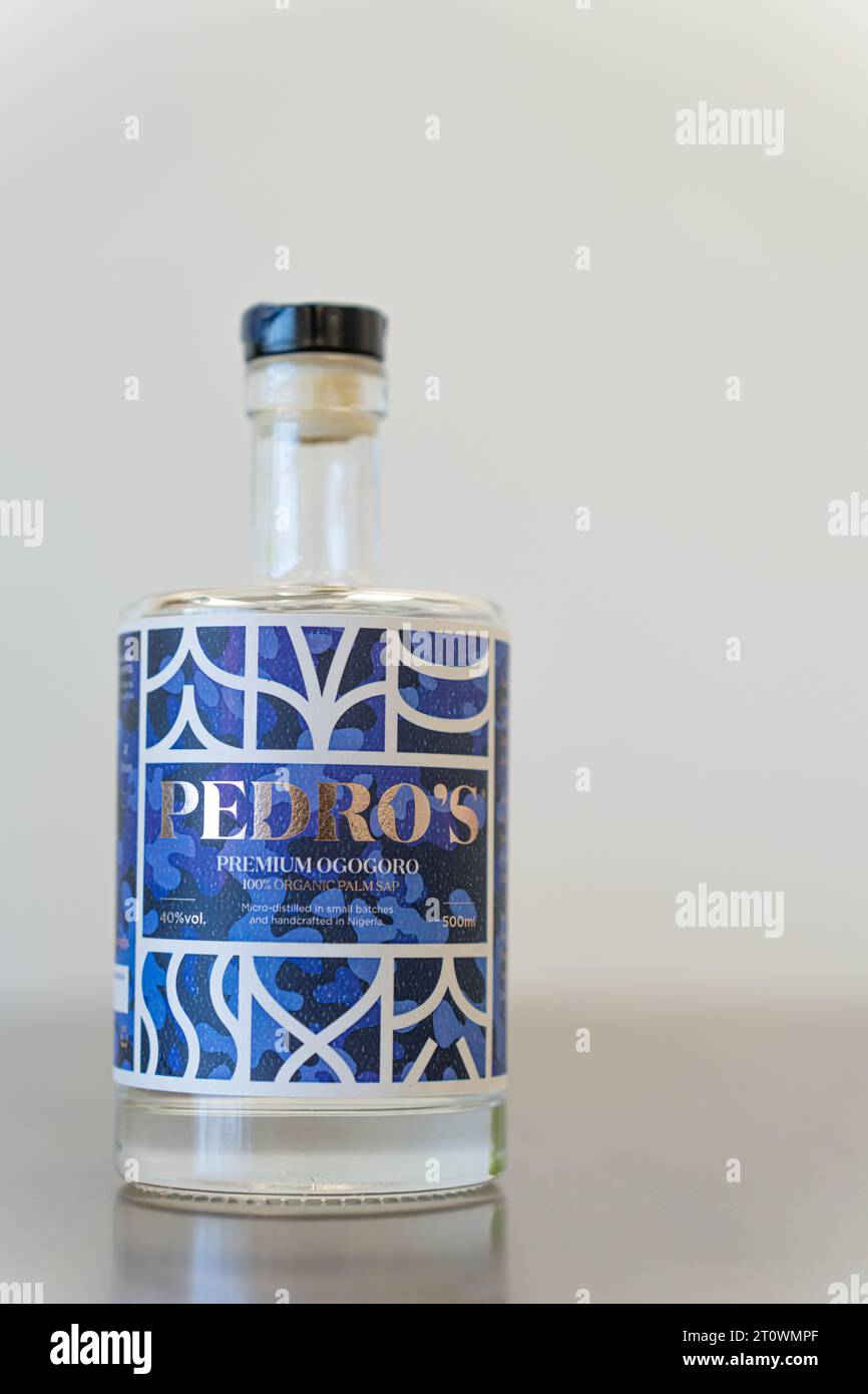 A bottle of premium Nigerian Ogogoro a local nigeran alcoholic drink ...