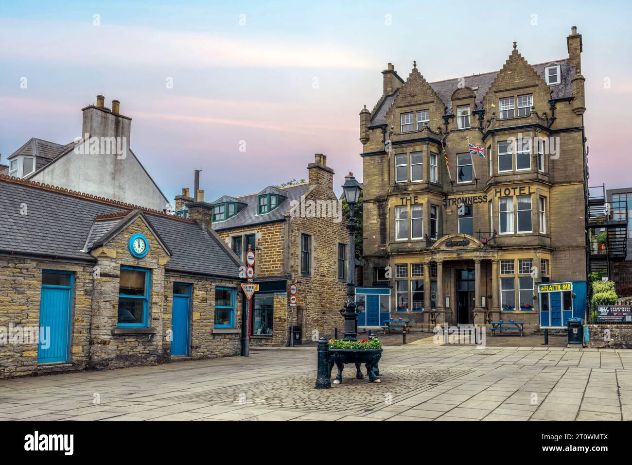 The old town of Stromness with its ferry terminal in Orkney, Scotland ...