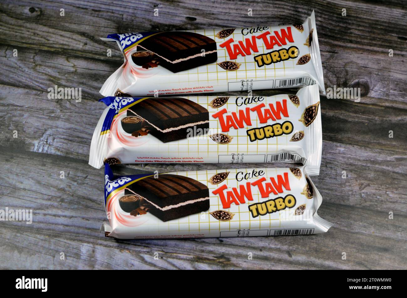 Cairo, Egypt, October 5 2023: Tawtaw turbo chocolate cake, Taw Taw ...