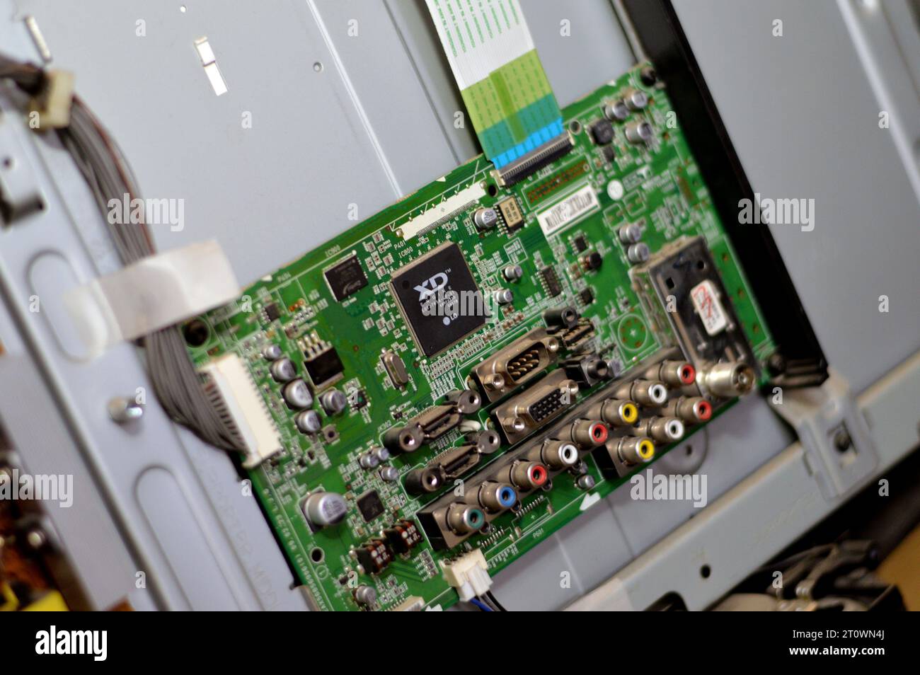 Cairo, Egypt, October 3 2023: interior of LCD TV Television main board ...