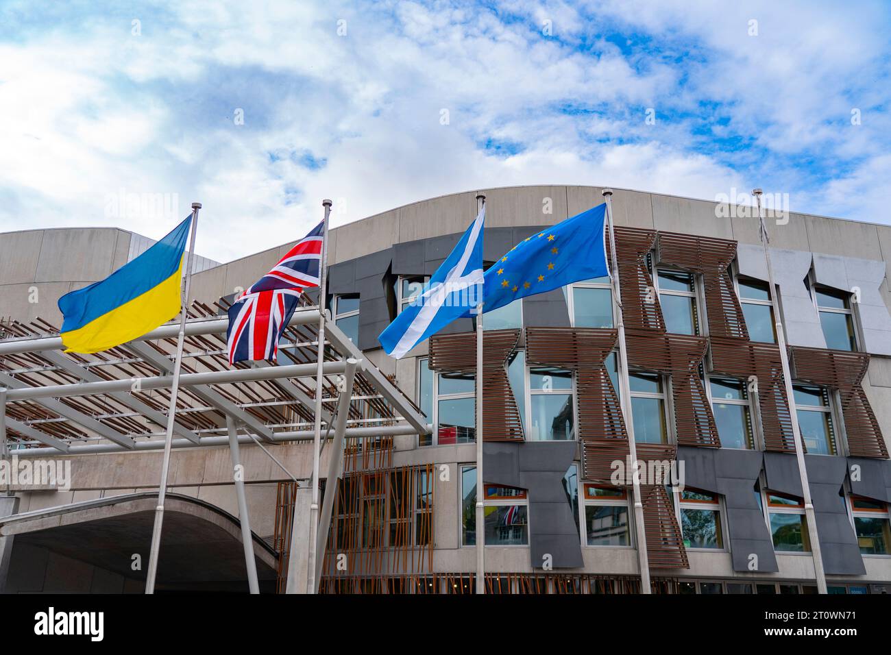 Flags flying outside scottish parlaiment hi-res stock photography and images - Alamy
