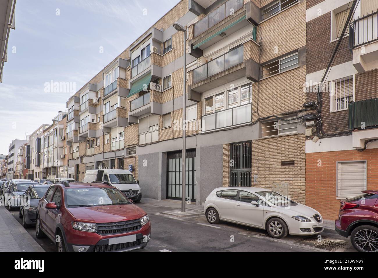 Views of low-rise buildings with residential homes Stock Photo - Alamy