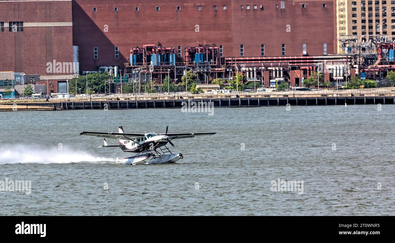 Float planes take off and land in the East River where Brooklyn meets ...