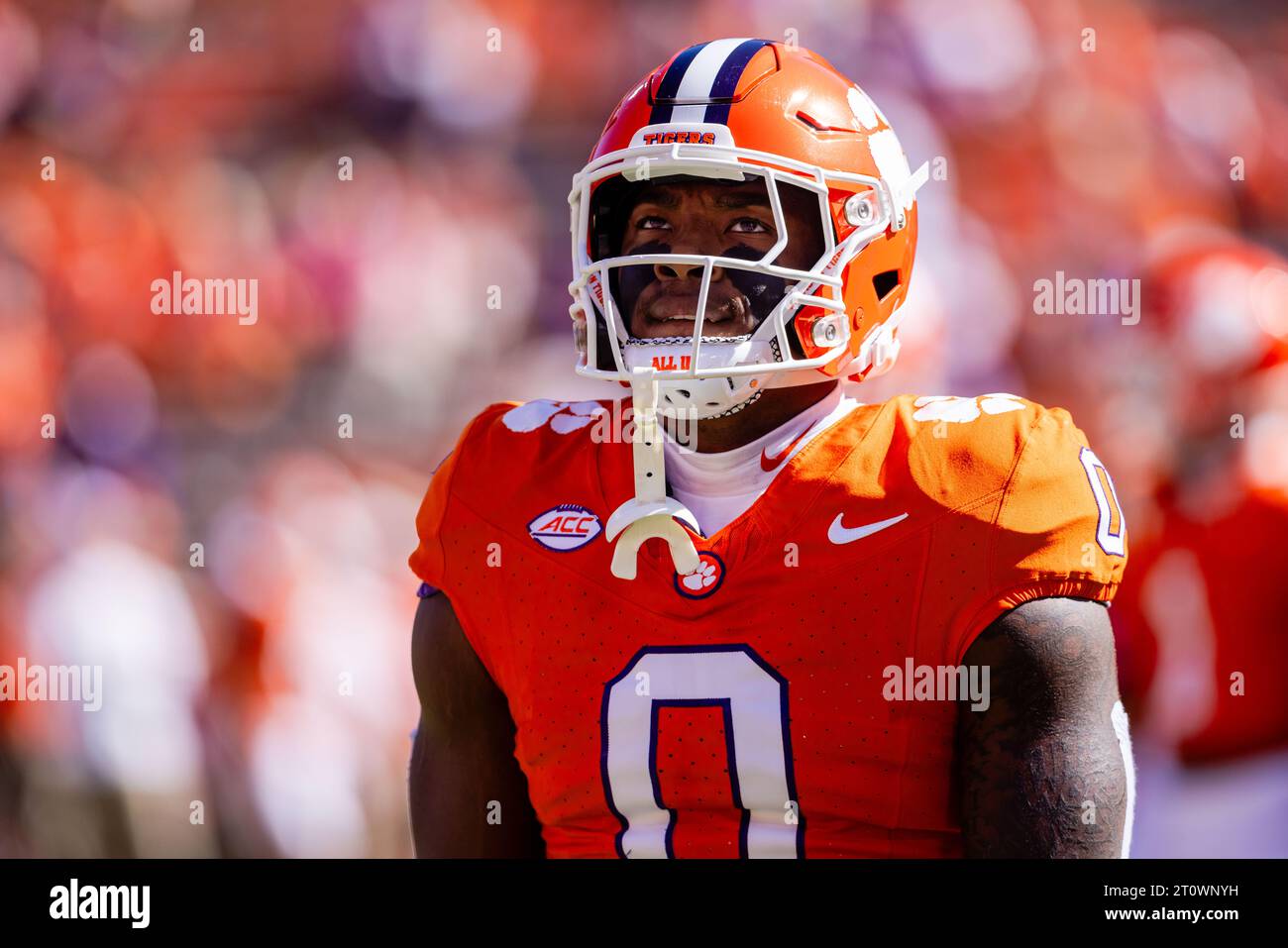 October 7, 2023: Clemson Tigers linebacker Barrett Carter (0) before ...