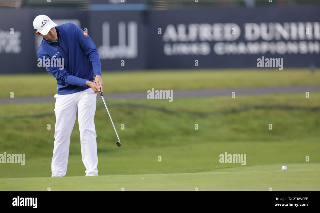Matt Fitzpatrick chips onto the 17th green during day five of the 2023 ...