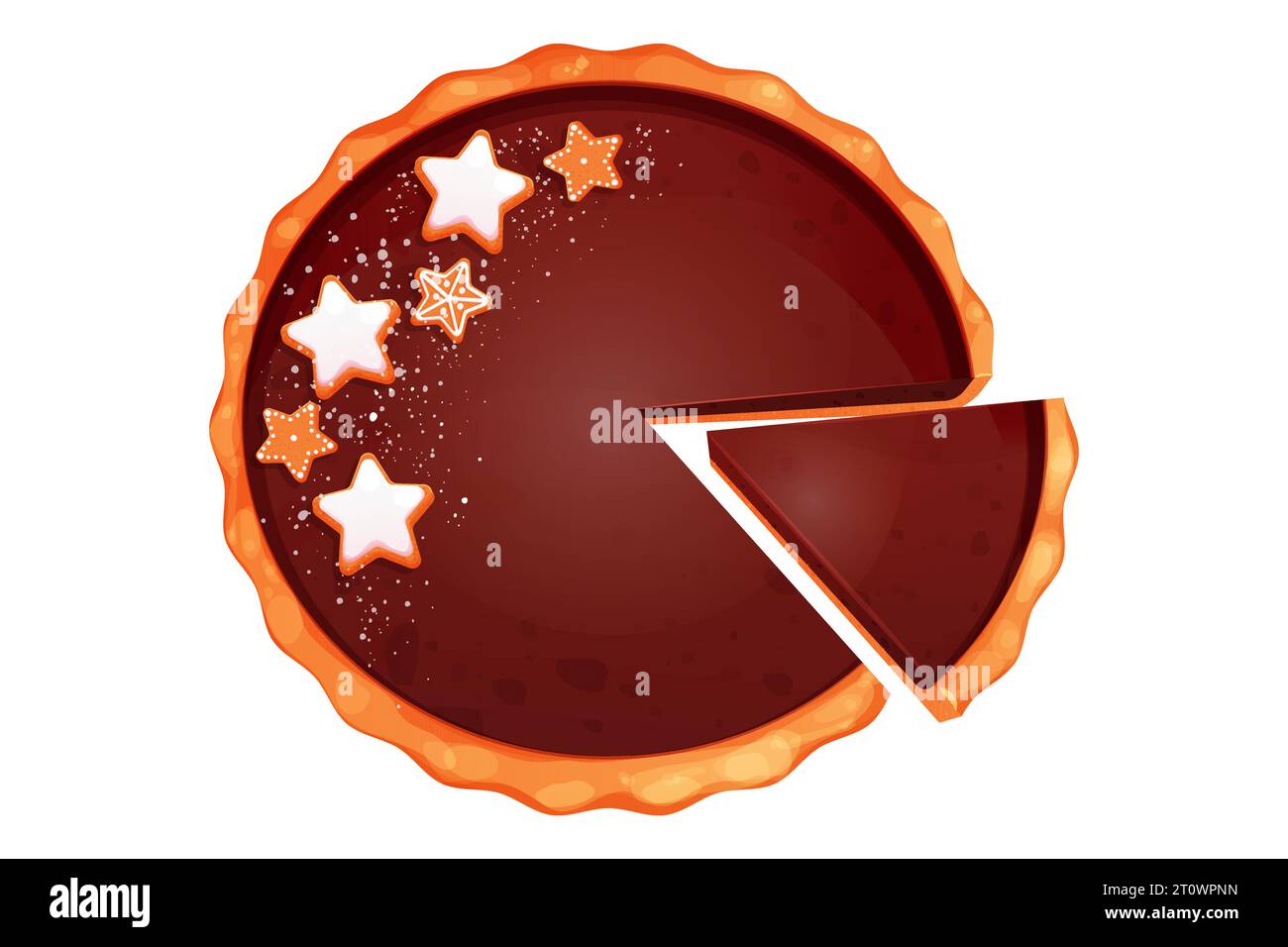 Chocolate cake, pie with cranberries, star shape gingerbread ...