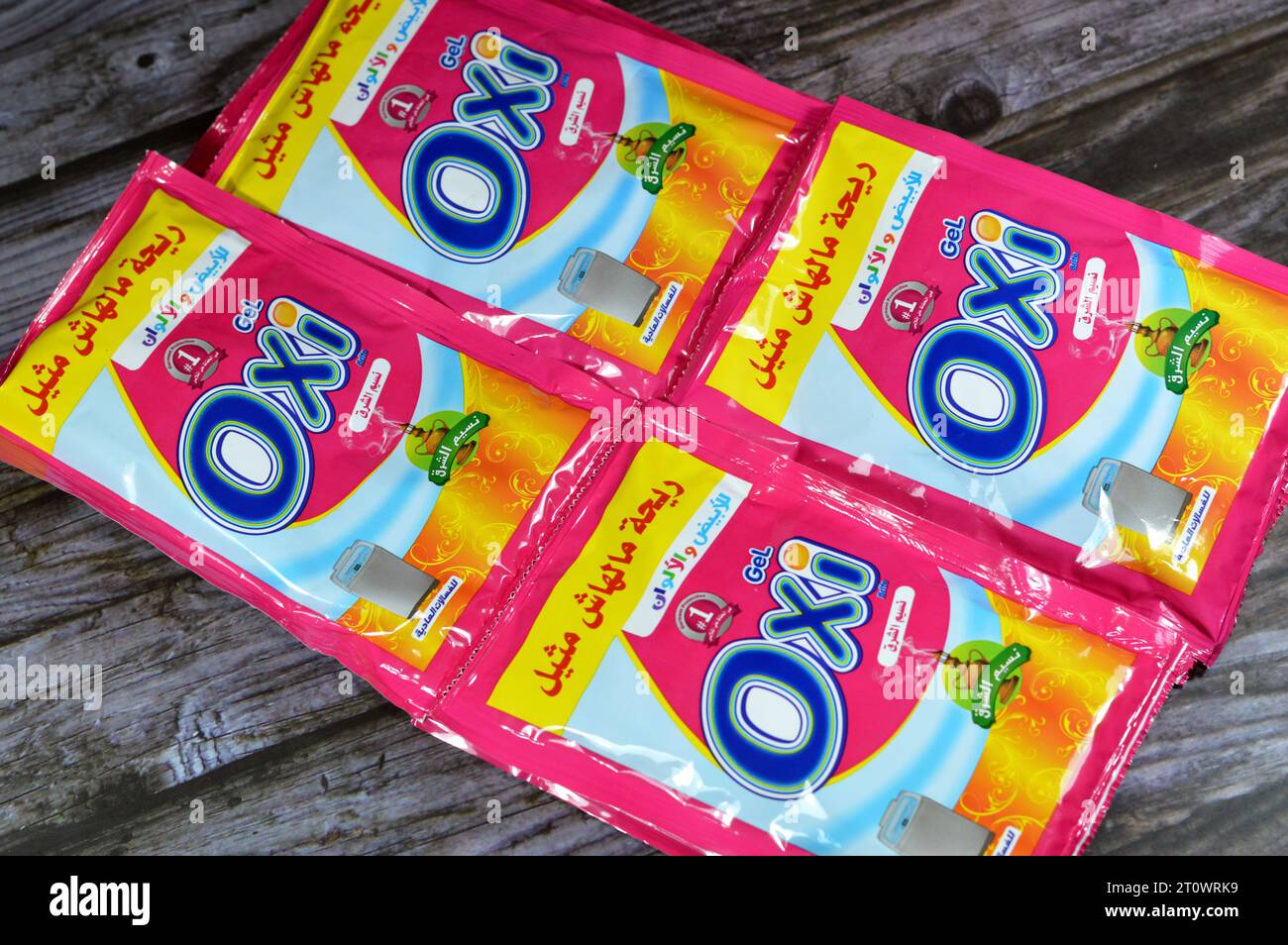 Cairo, Egypt, October 1 2023: Oxi detergent gel for regular washing ...