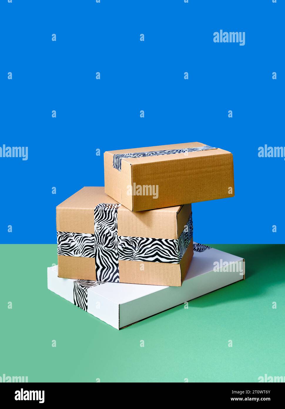 Stack of cardboard parcels Stock Photo - Alamy