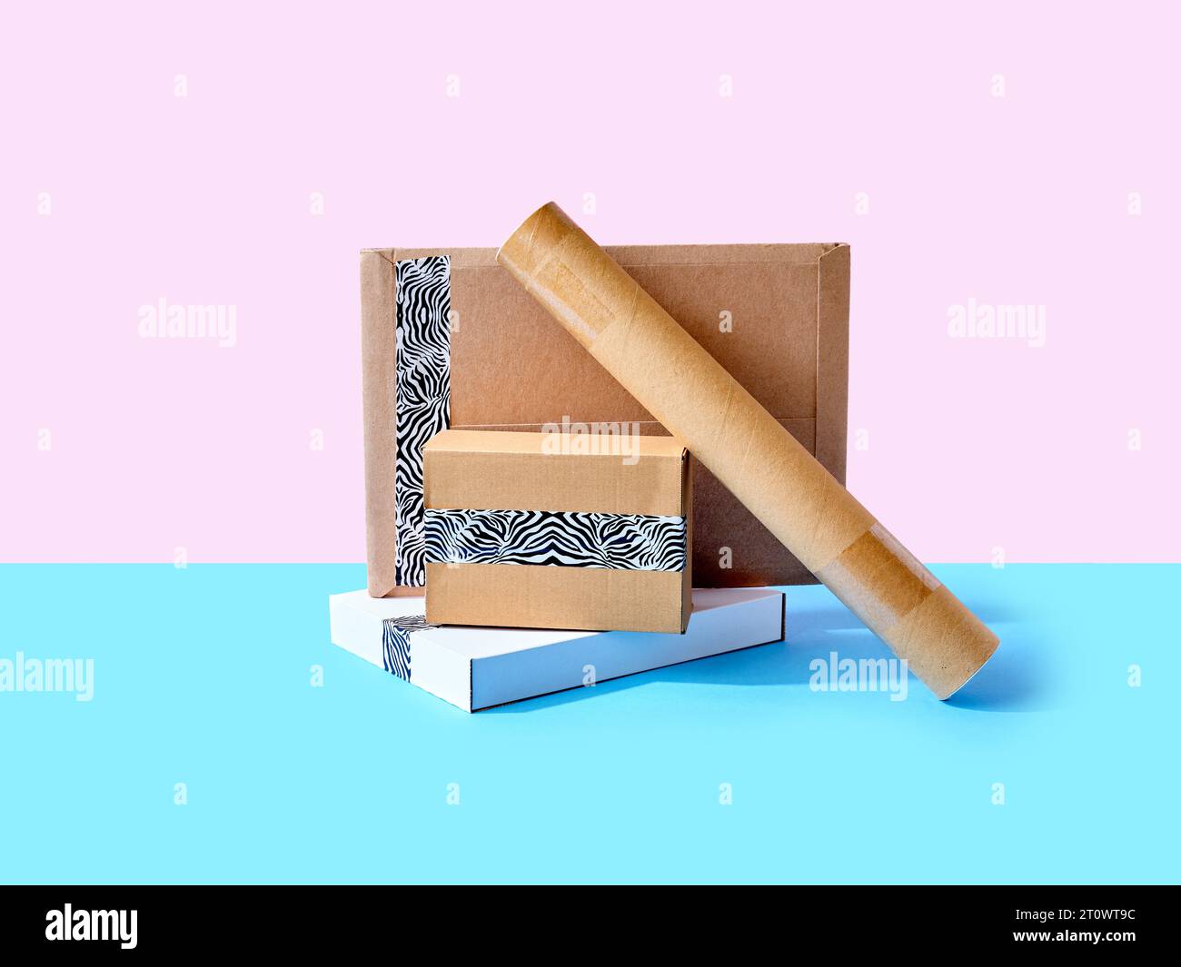 Stack of cardboard parcels Stock Photo - Alamy