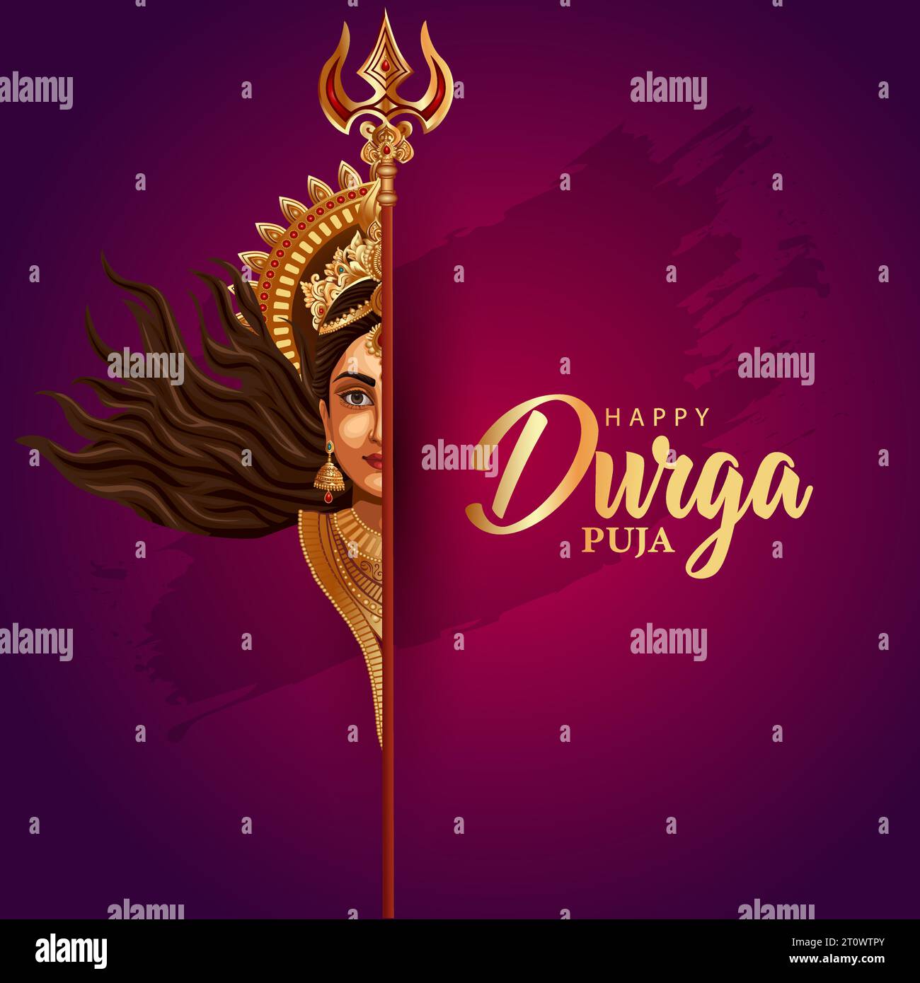 indian God durga Face in Happy Durga Puja Subh Navratri background ...
