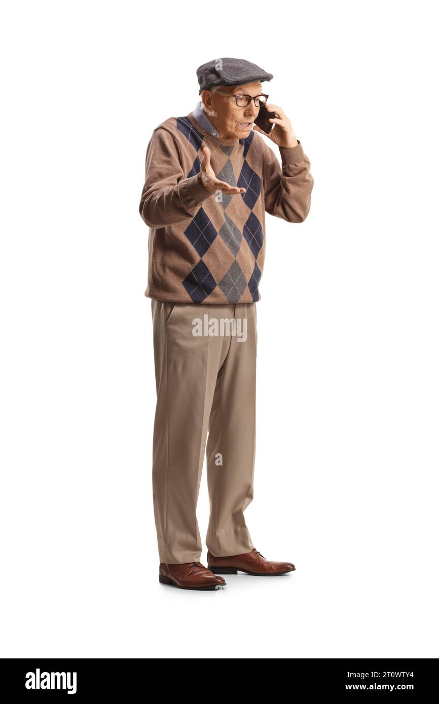 Elderly man making phone call hi-res stock photography and images - Alamy