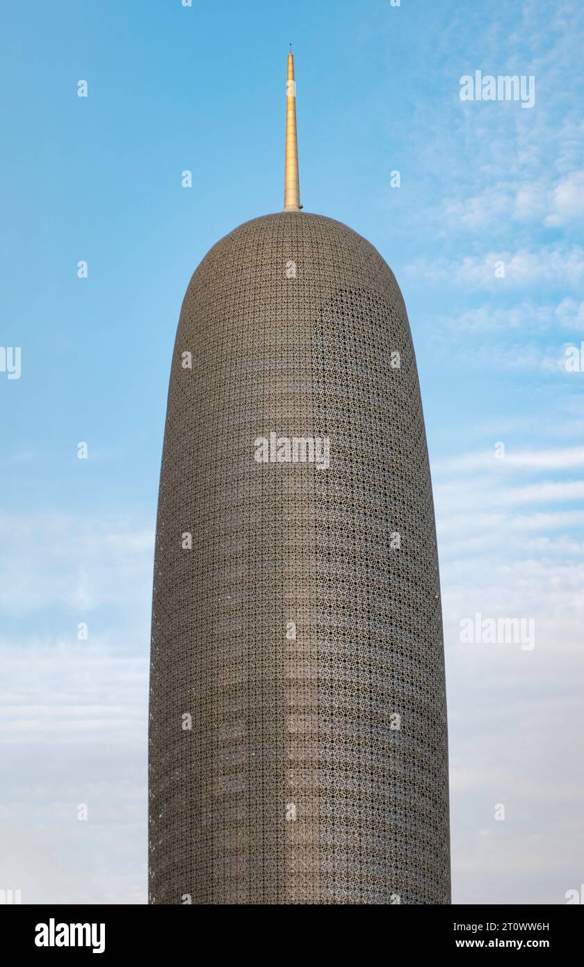 Doha Tower aka Burj Doha designed by Jean Nouvel, West Bay, Qatar Stock ...