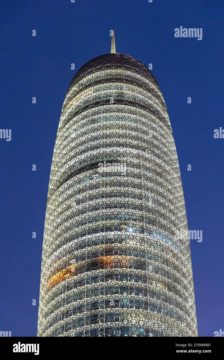 Doha Tower aka Burj Doha designed by Jean Nouvel, West Bay, Qatar Stock ...