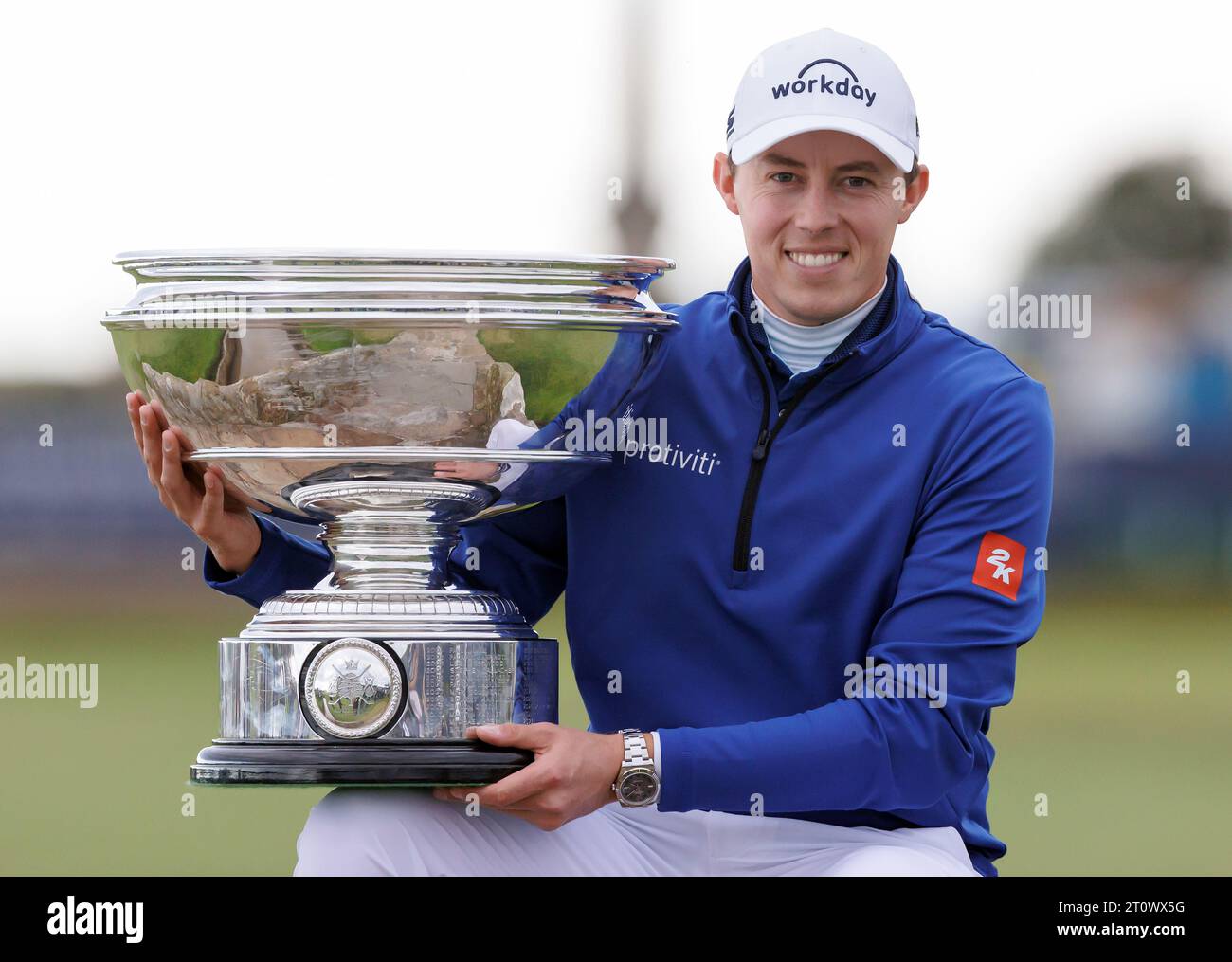 Matt Fitzpatrick celebrates with the trophy following day five of the ...