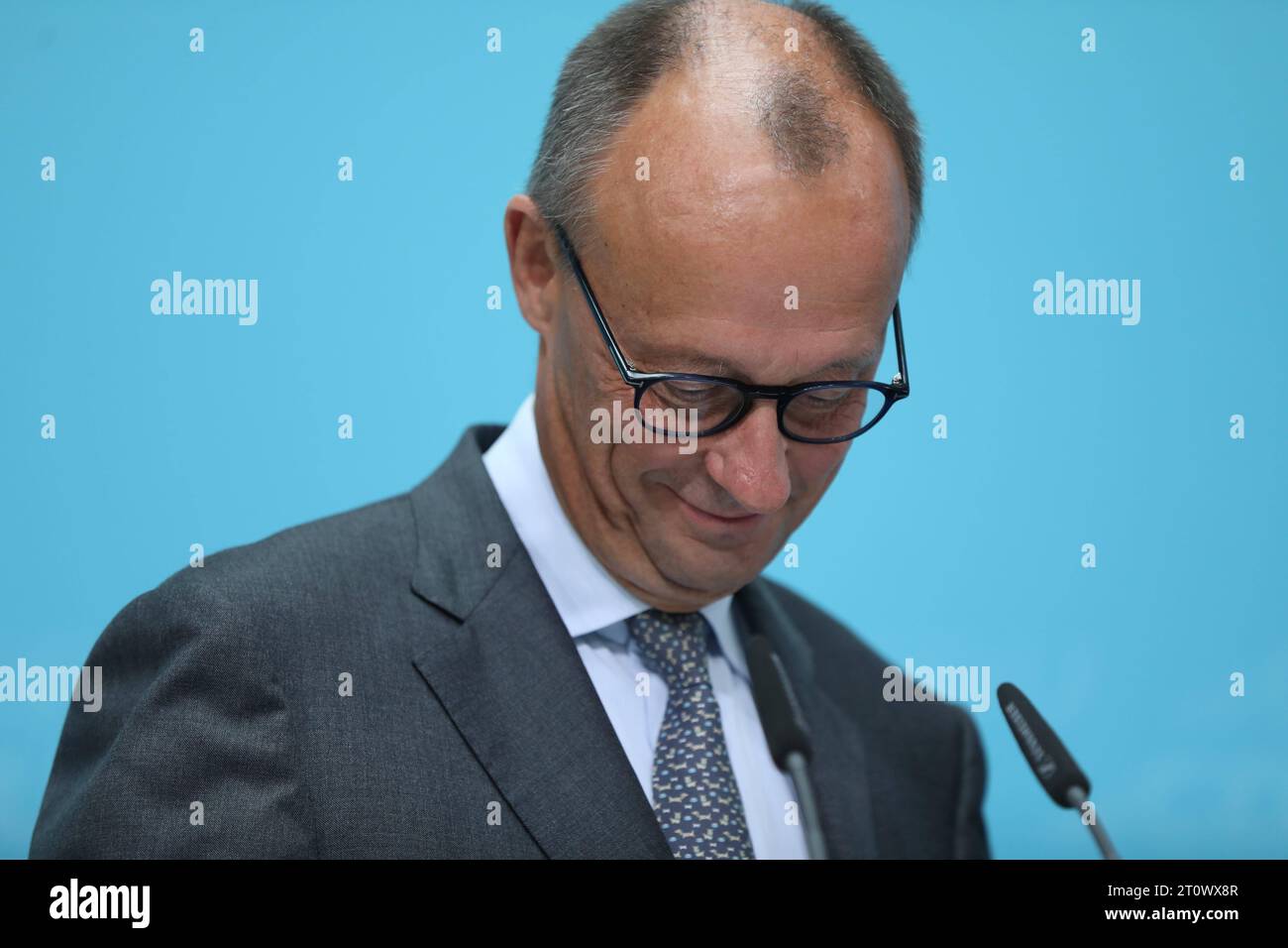 Berlin, Deutschland, 09.10.2023: CDU-Chef Friedrich Merz auf einer ...