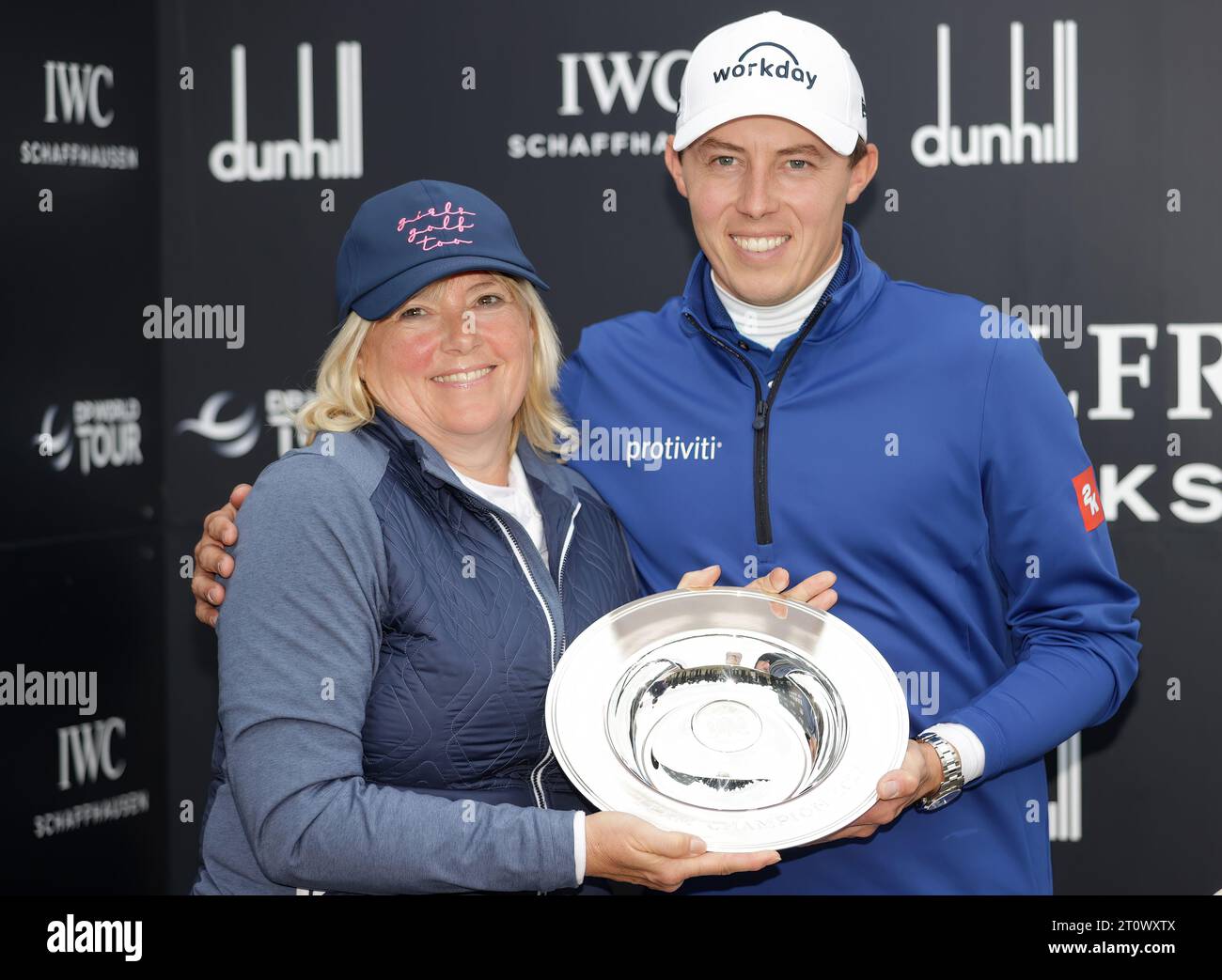 Matt Fitzpatrick (right) and his mother Susan Fitzpatrick celebrate ...