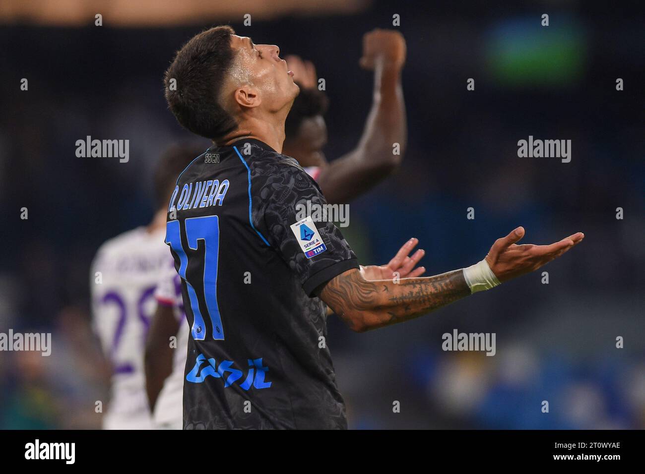 Naples, Italy. 8 Oct, 2023. Mathias Olivera of SSC Napoli looks ...