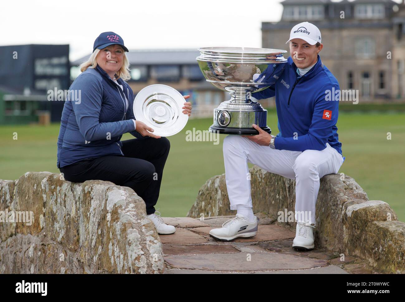 Susan Fitzpatrick and Matt Fitzpatrick celebrate with the trophy ...