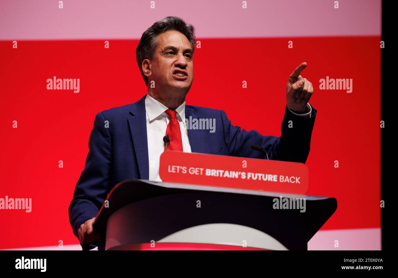 Liverpool, UK. , . Ed Miliband, Shadow Secretary of State for Energy ...