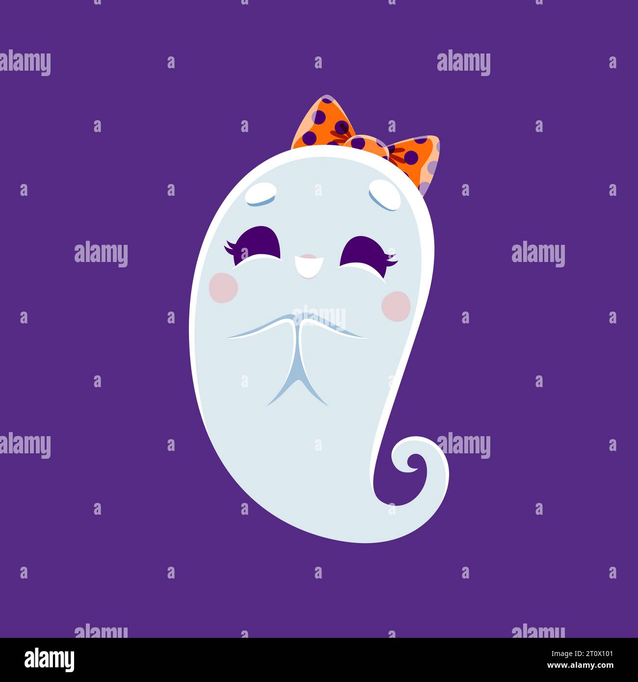 Cartoon cute Halloween ghost, kawaii monster character. Halloween ...