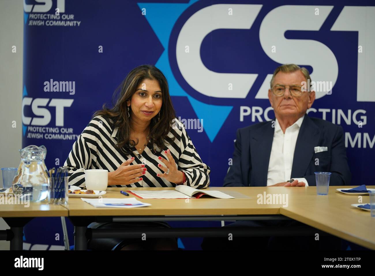 Home Secretary, Suella Braverman (left) and Gerald Ronson, chairman of ...