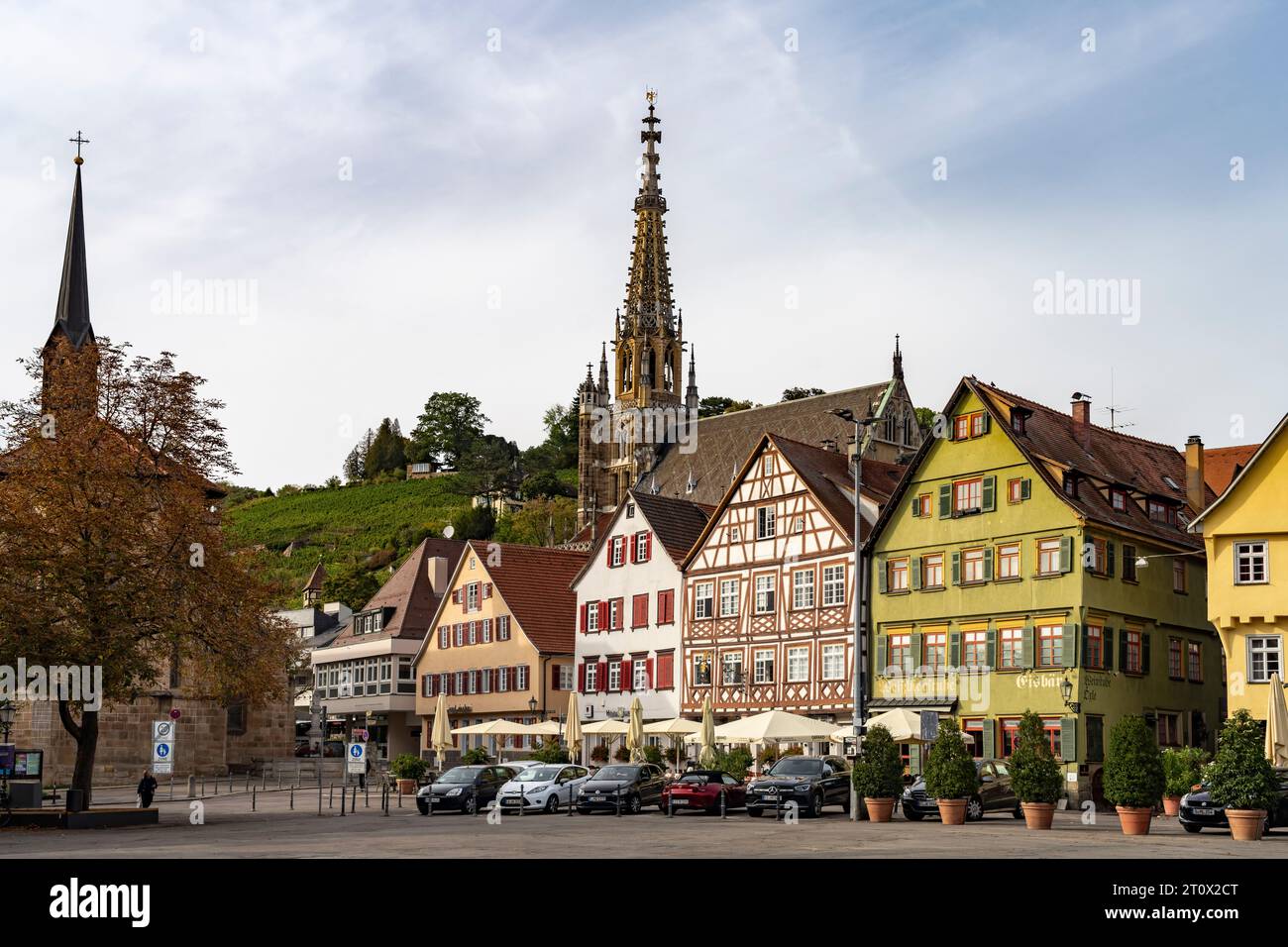 Marktplatz und Frauenkirche in Esslingen am Neckar, Baden-Württemberg ...