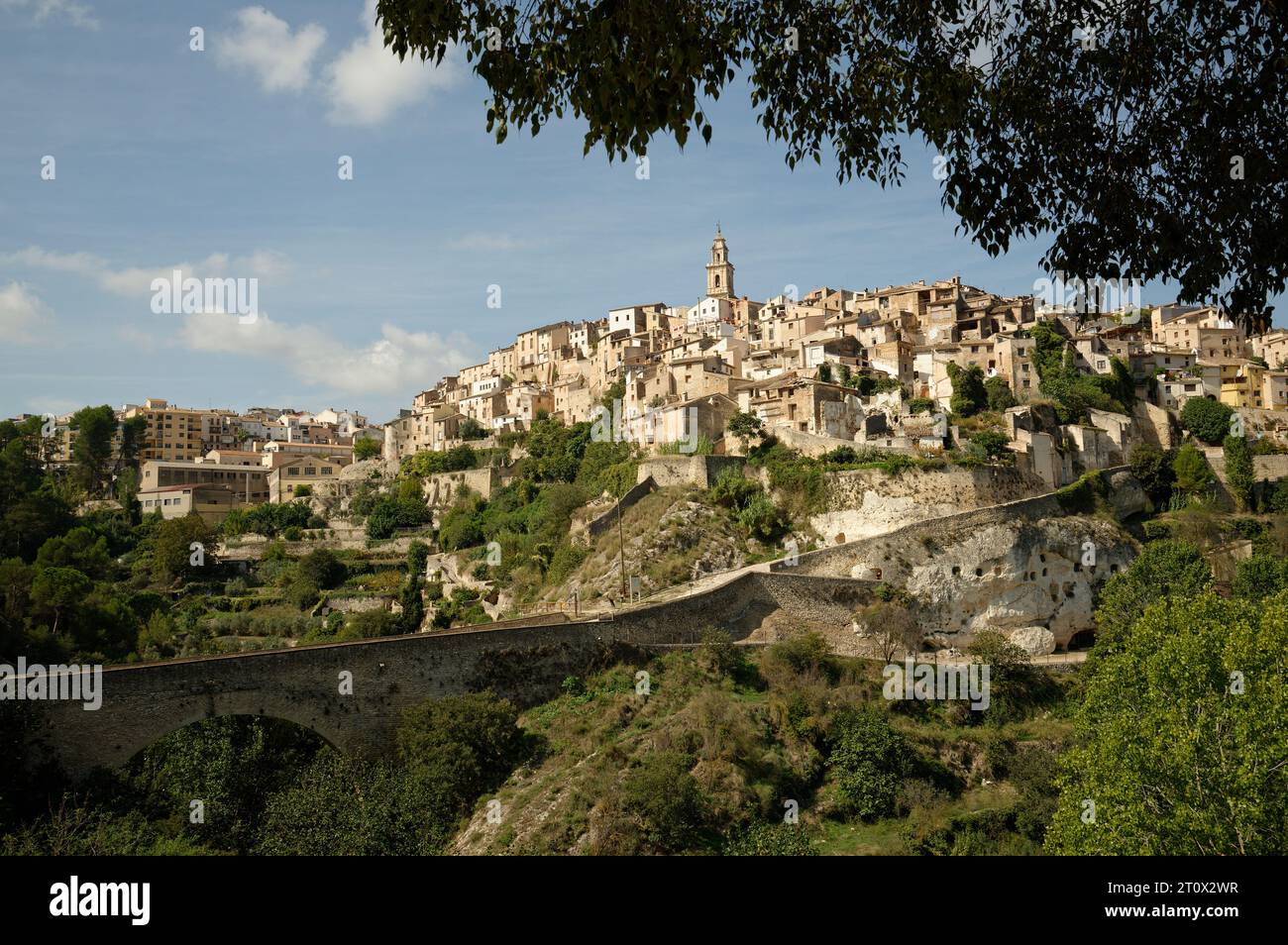 Old Spanish hillside village of Bocairent (Valencia) noted for its ...