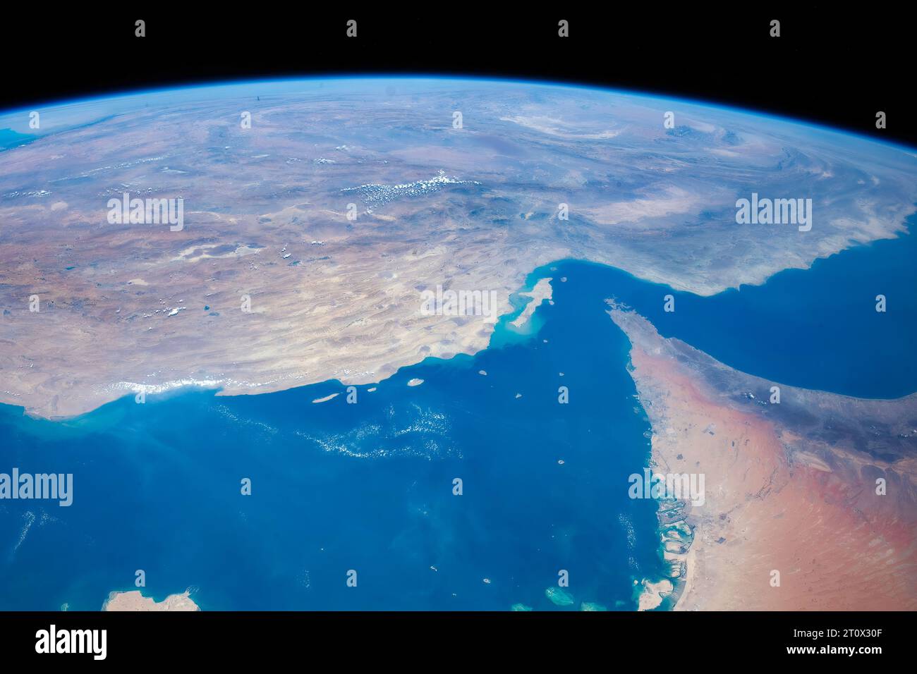Strait of Hormuz from space. Media usage guidelines: https://www.nasa ...