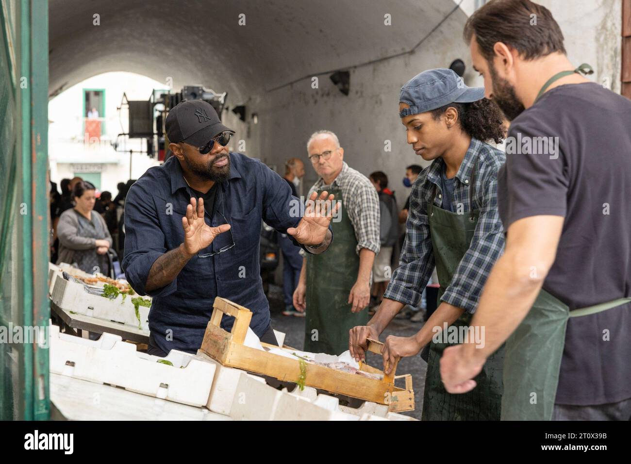 THE EQUALIZER 3, from left: director Antoine Fuqua, Zakaria Hamza ...