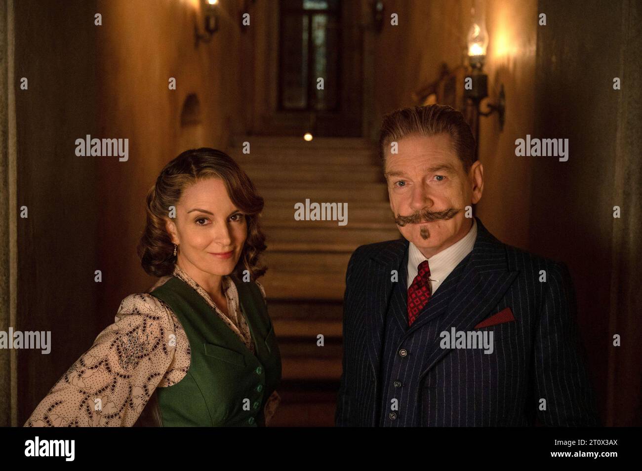 A HAUNTING IN VENICE, from left: Tina Fey, Kenneth Branagh as Hercule ...
