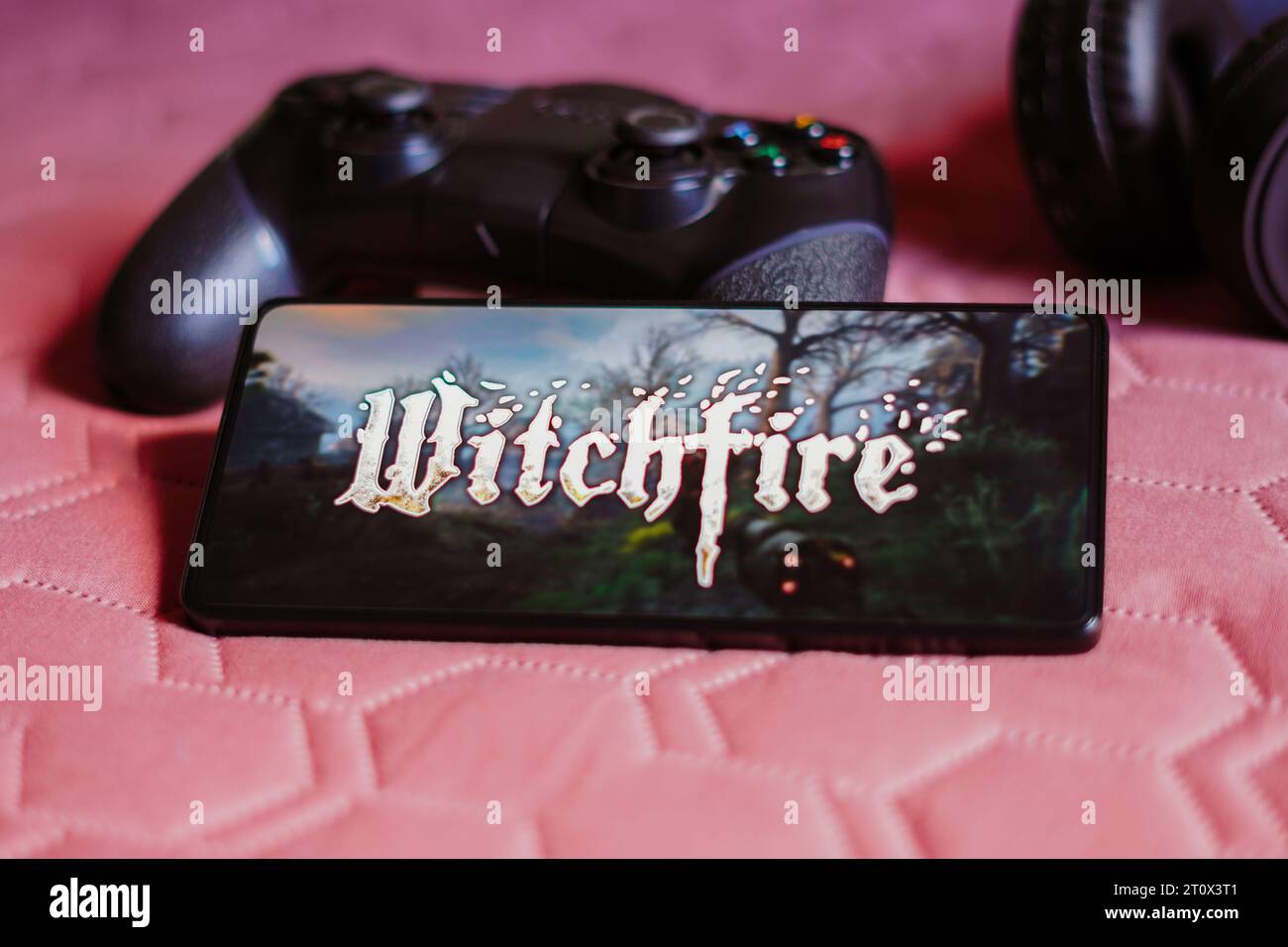 Brazil. 09th Oct, 2023. In this photo illustration, the Witchfire logo ...