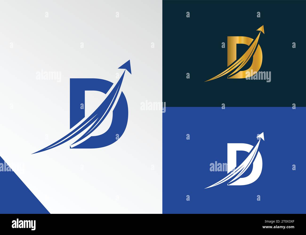 Letter D with Finance logo concept. marketing and growth arrow ...