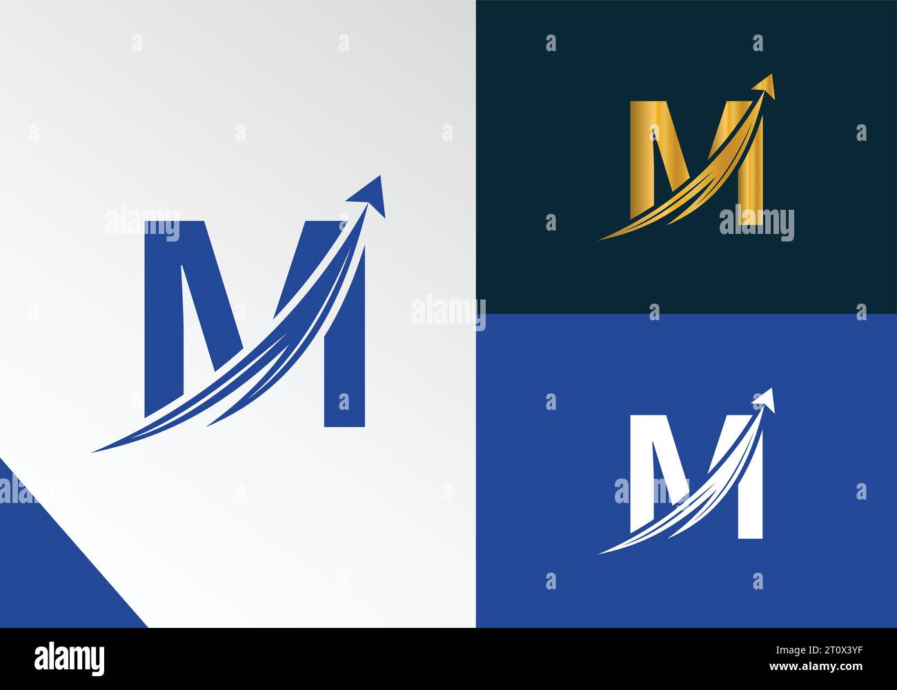 Letter M with Finance logo concept. marketing and growth arrow ...