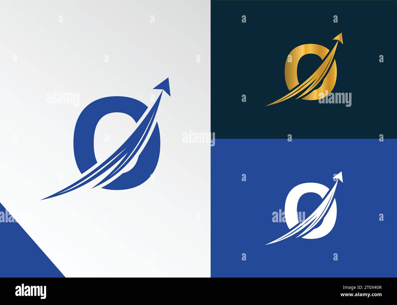 Letter O with Finance logo concept. marketing and growth arrow ...