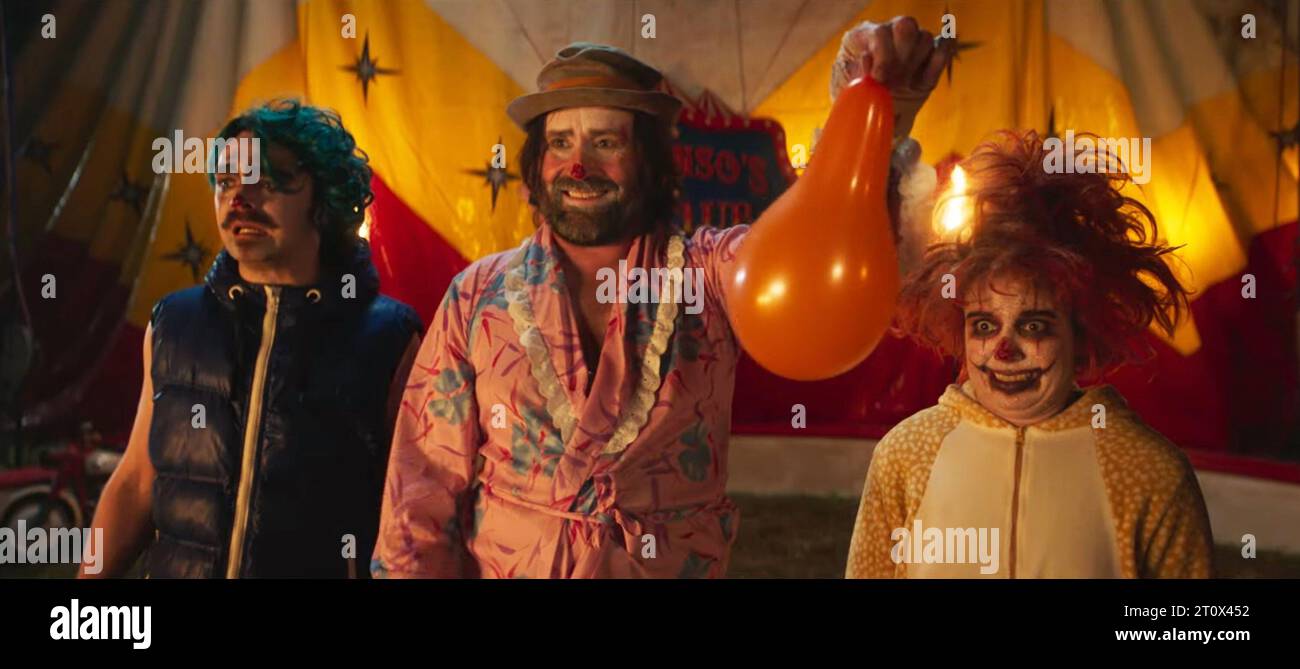 APOCALYPSE CLOWN, from left: Fionn Foley, David Earl, Natalie Palamides ...