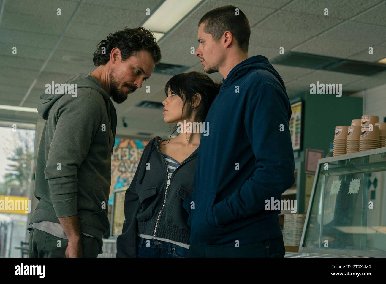 FINESTKIND, from left: Clayne Crawford, Jenna Ortega, Toby Wallace, 2023. ph: Nicole Rivelli ...