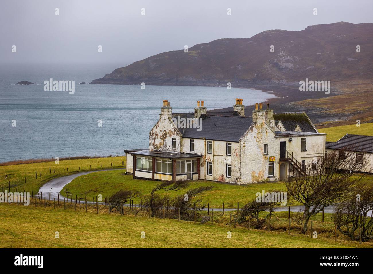 Old building on the Isle of Skye, the sea in the background Stock Photo ...