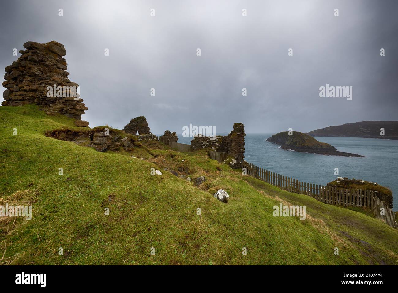 Duntulm Castle, the ruins of a medieval fortification on the ...