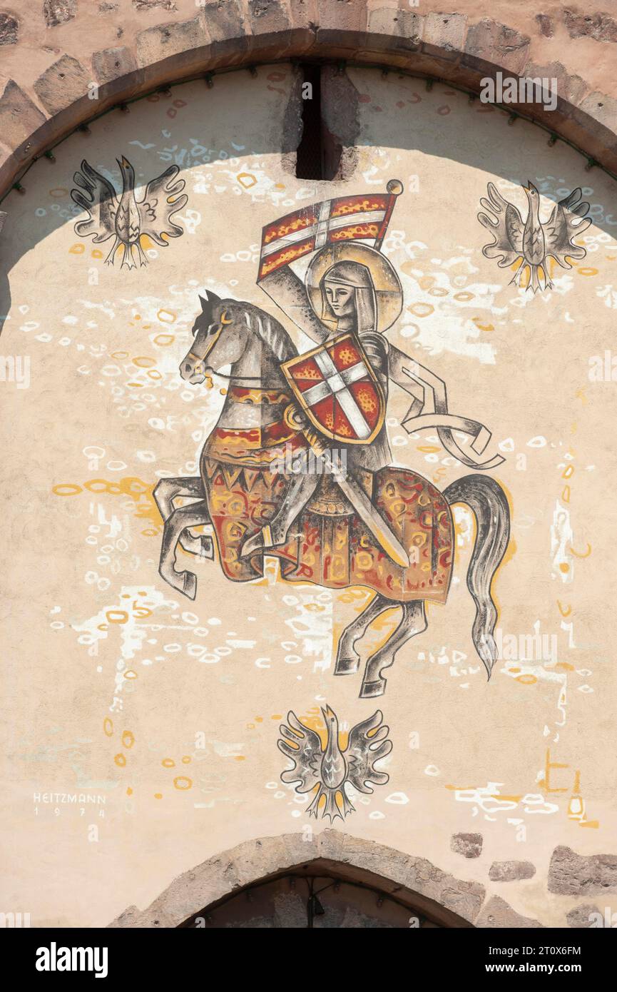 Depiction of Saint Mauritius on the former city gate, Porte de ...