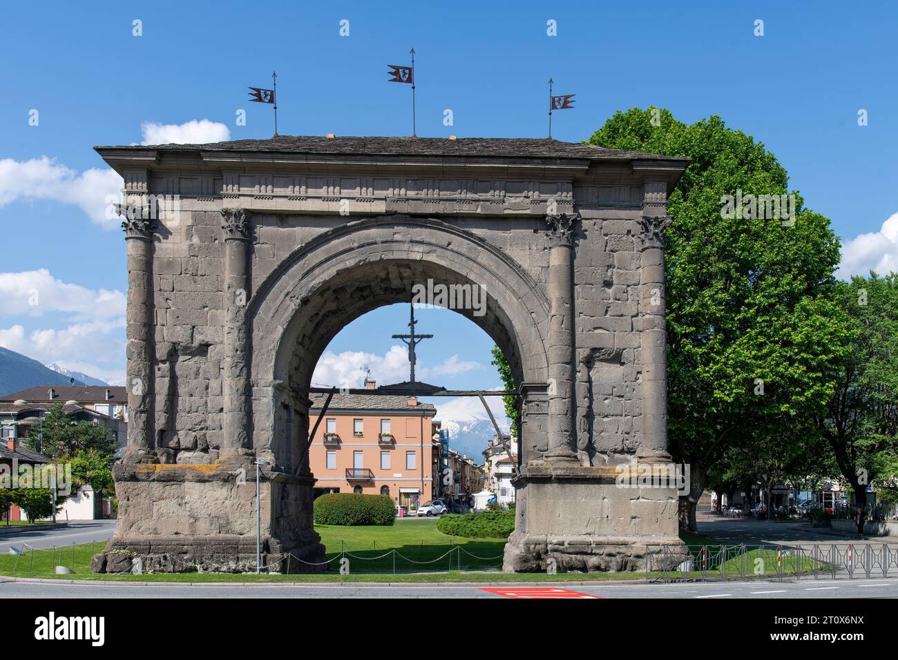 The Arch of Augustus is a monument in the city of Aosta, northern Italy ...