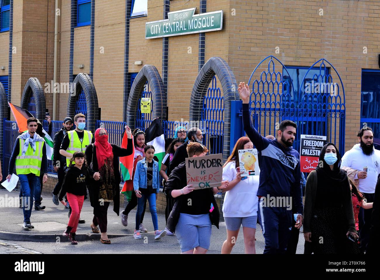 Hanley Park, Stoke on Trent, UK. 29th May 2021. Protesters march in ...
