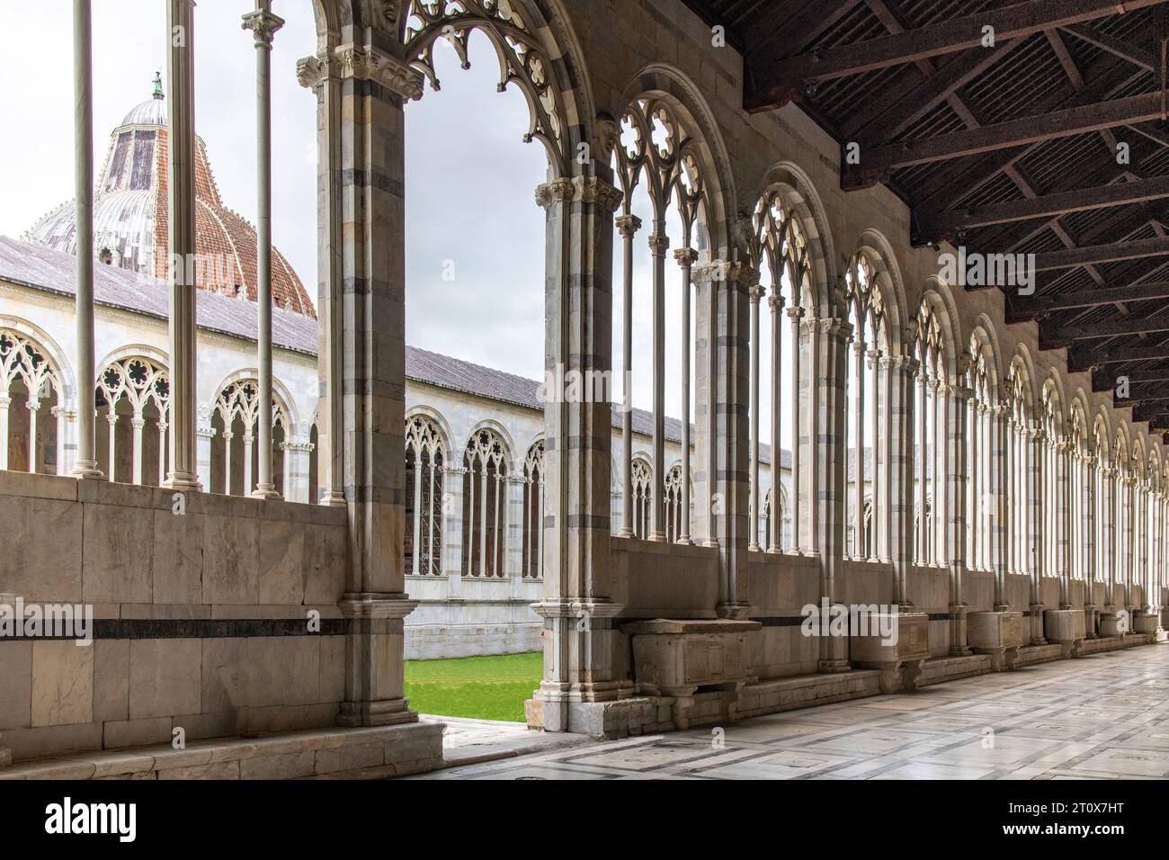 Covered walkway of The Campo Santo or Camposanto Monumentale ...