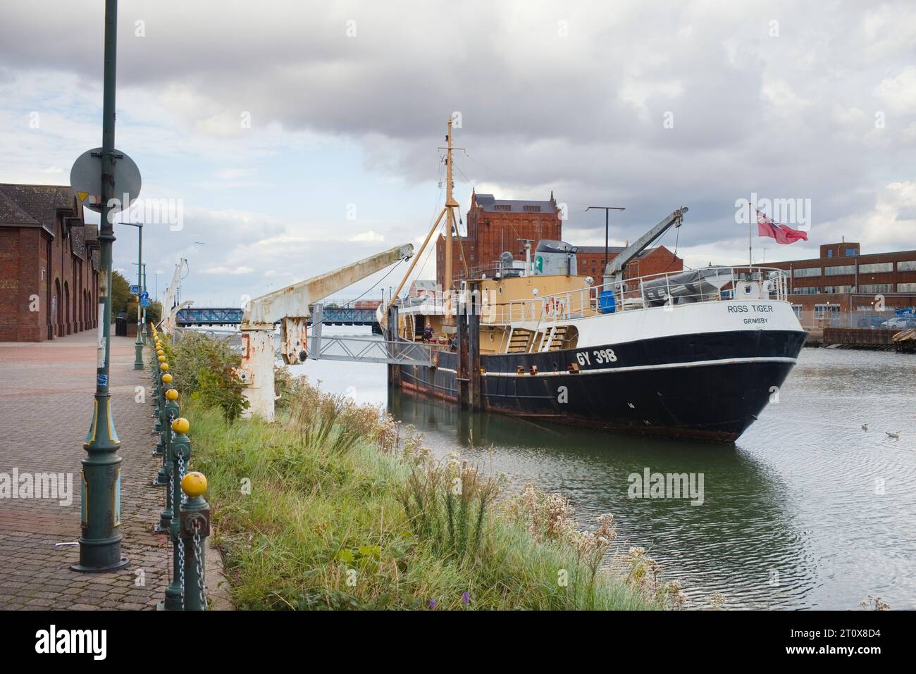 The side trawler Ross Tiger moored at Grimsby is now part of the museum ...