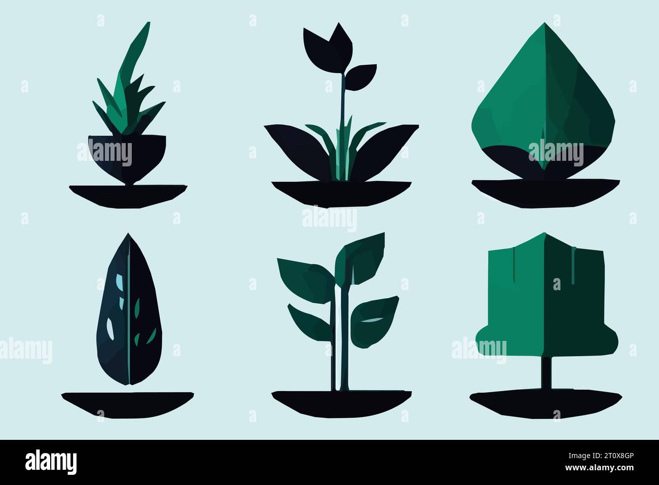 A collection of four different kinds of plants Stock Vector Image & Art ...