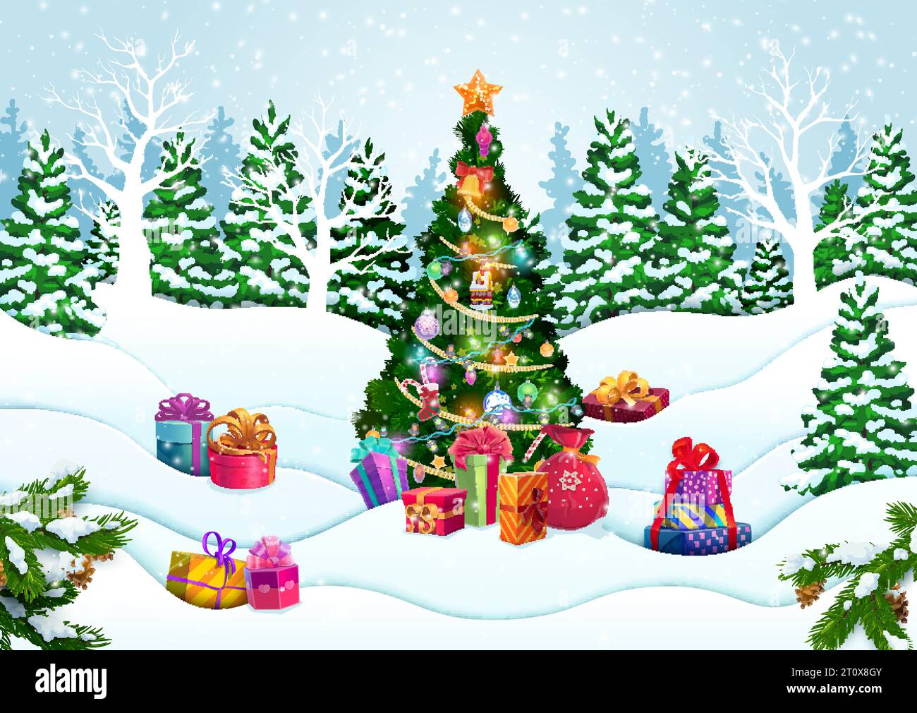 Baubles forest Stock Vector Images - Alamy