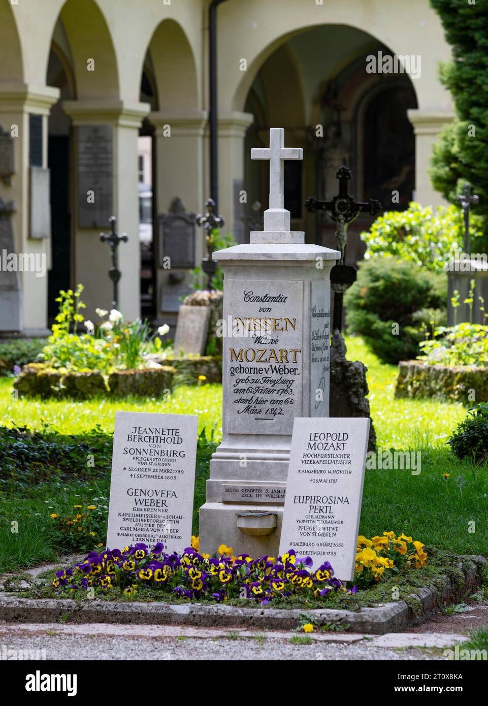 Grave of Leopold and Constanze Mozart, Sebastian Cemetery, Church of ...