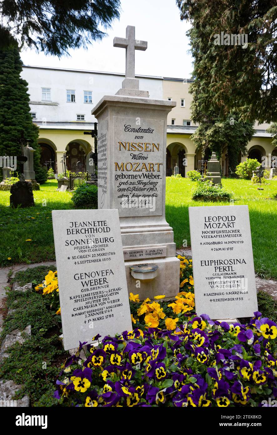 Grave of Leopold and Constanze Mozart, Sebastian Cemetery, Church of ...