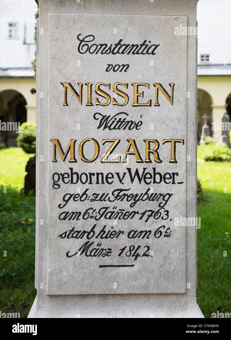 Grave of Leopold and Constanze Mozart, Sebastian Cemetery, Church of ...